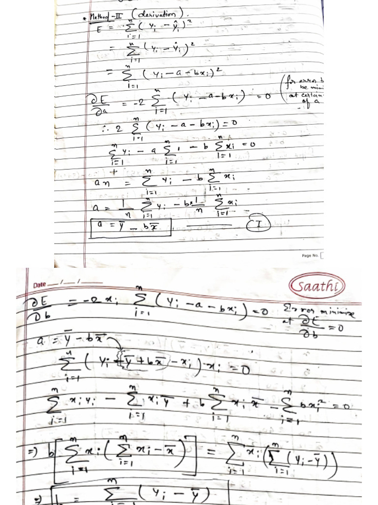 Linear Regression Formula Derivation | PDF