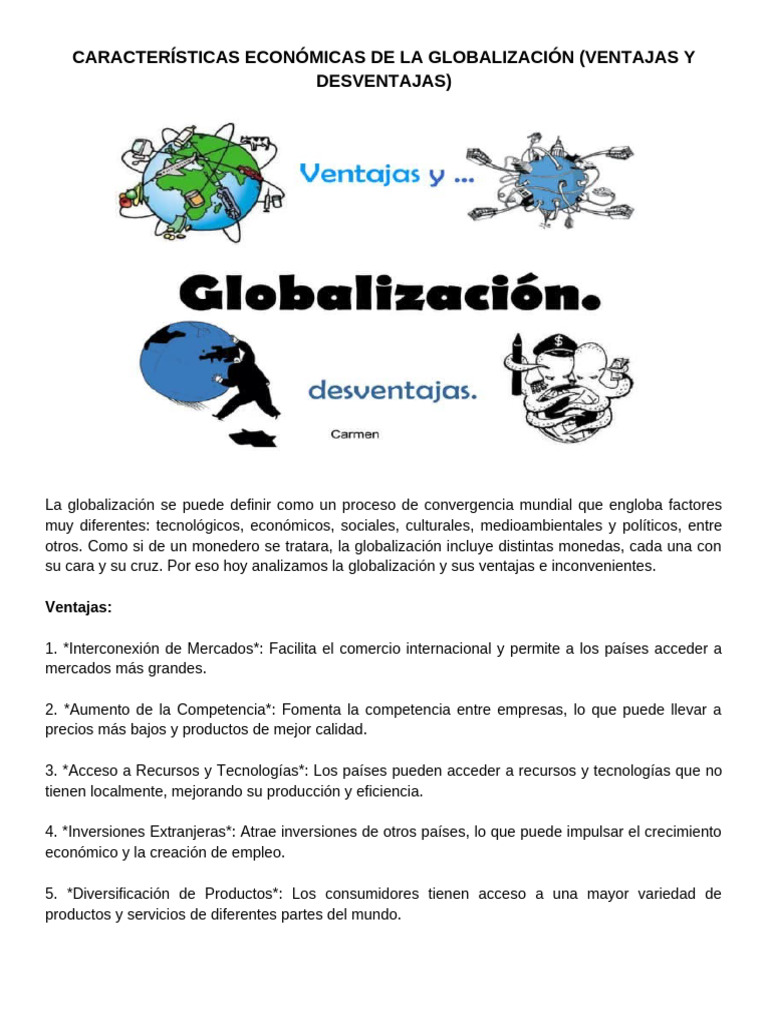 Características Económicas de La Globalización | PDF | Globalización | Centroamérica