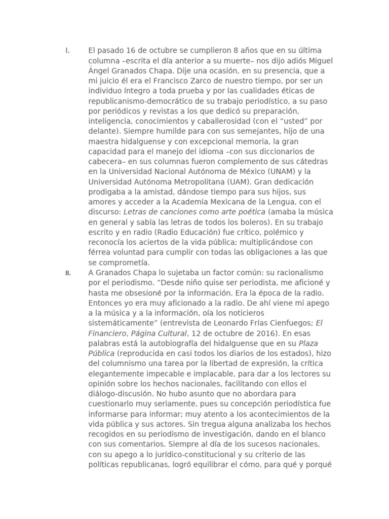 Miguel Angel Granados Chapa | PDF