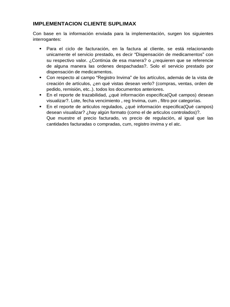 Requeridos Suplimax | PDF