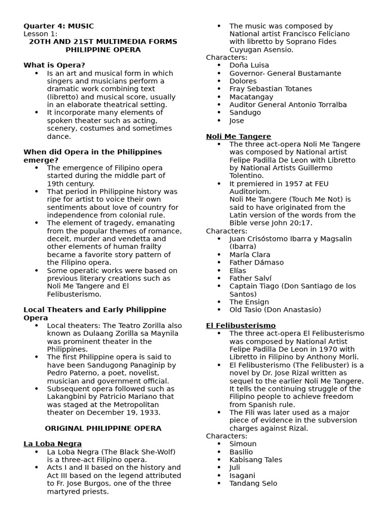 4thquarter Music Handouts | PDF