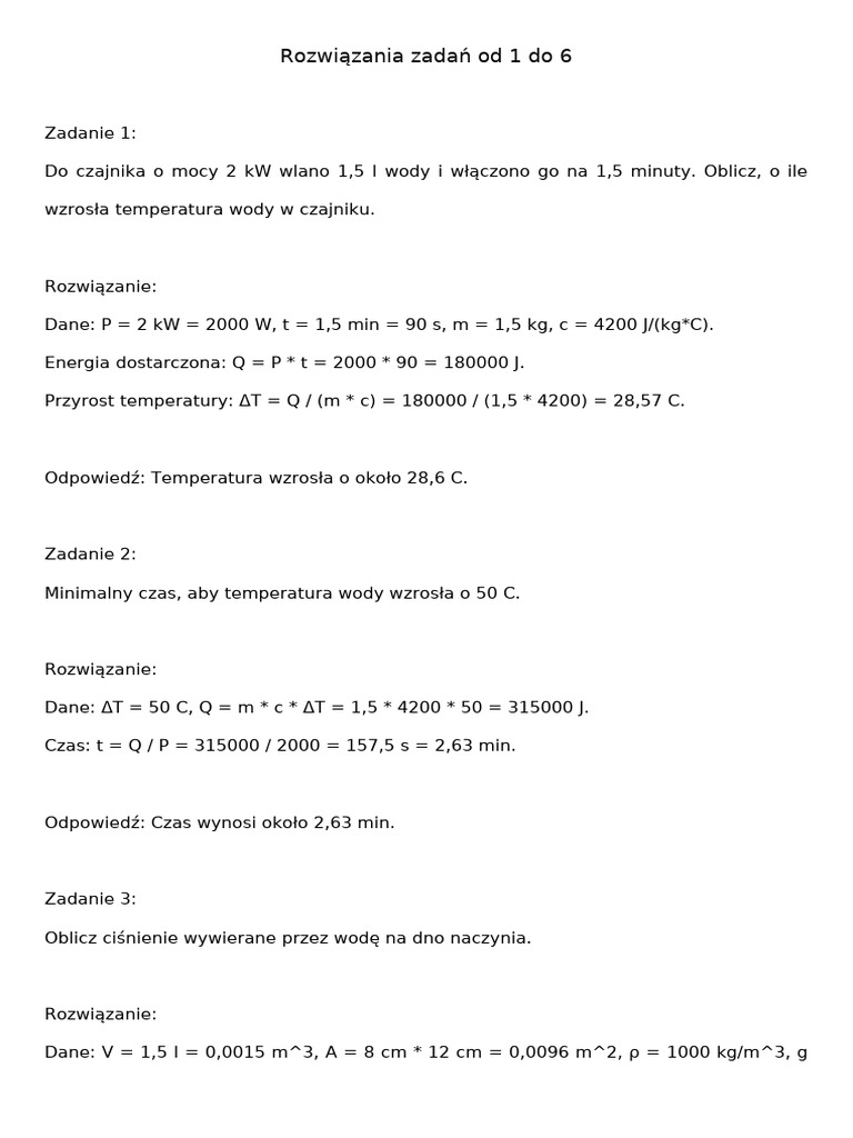 Rozwiazania Zadan 1-6 | PDF