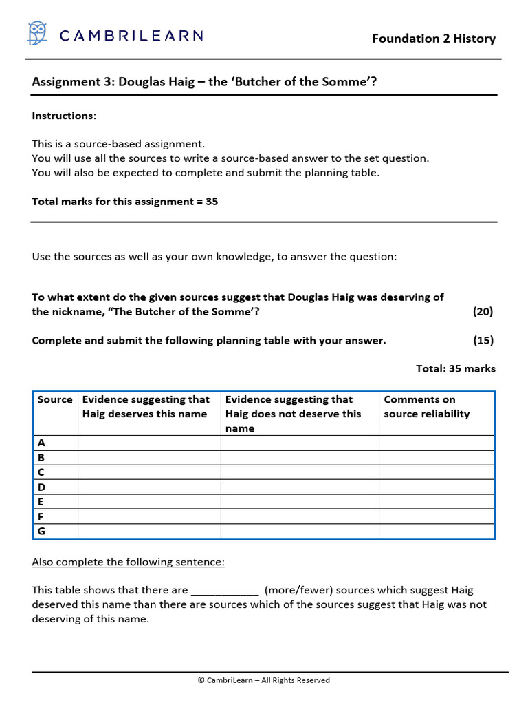Assignment 3 | PDF | Battle Of The Somme | Military Operations