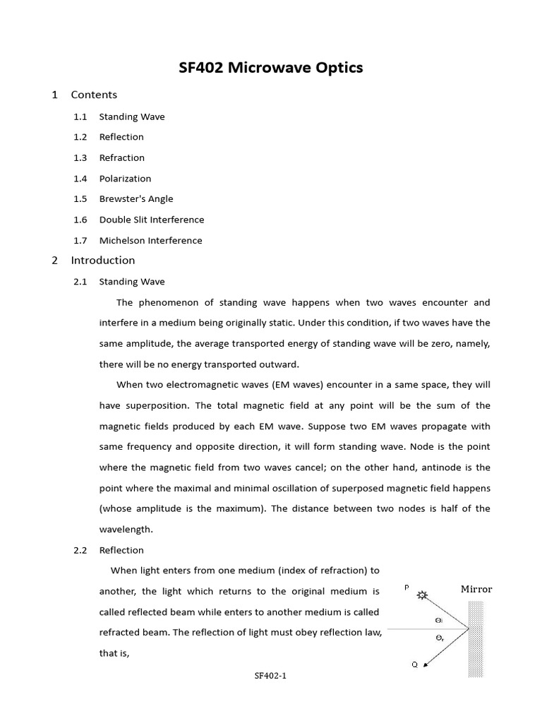 Microwave Optics: Key Phenomena Explained | PDF | Waves | Polarization (Waves)