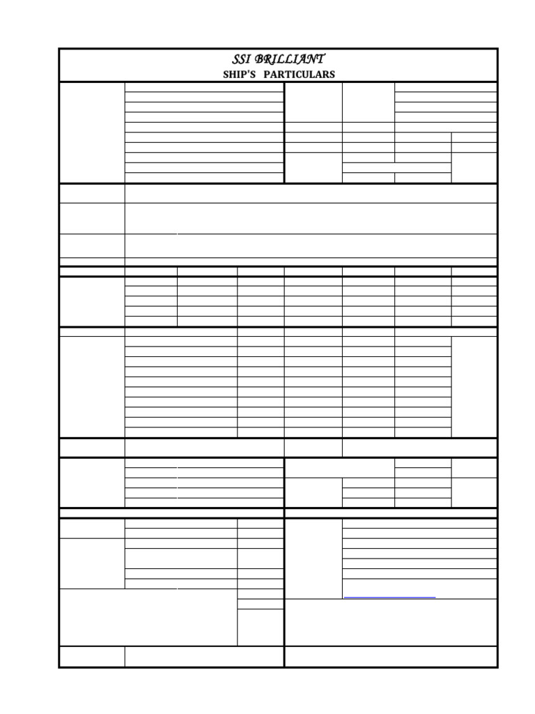 SSI Brilliant NEW Ship Particulars | PDF | Ships | Shipping