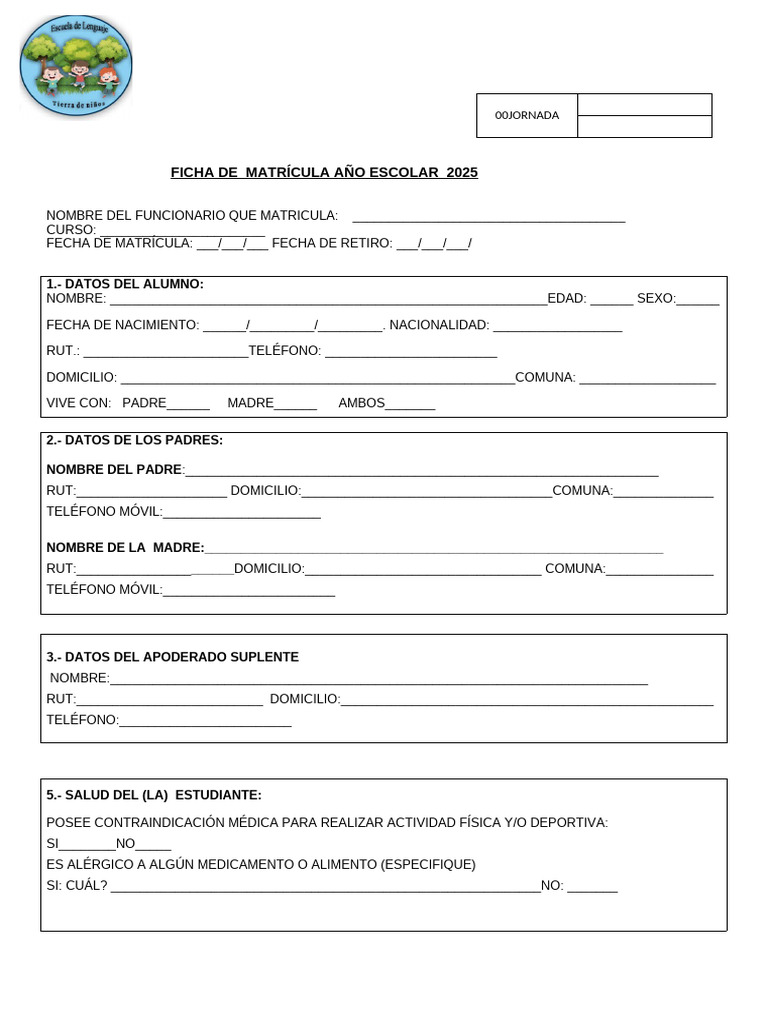 Ficha de Matricula 2024 MODIFICADA | PDF