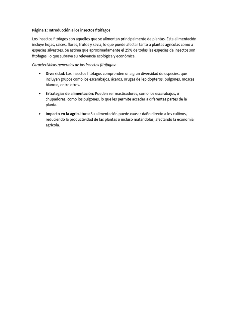 Insectos Fitófagos: Impacto y Control | PDF | Insectos | Herbívoro