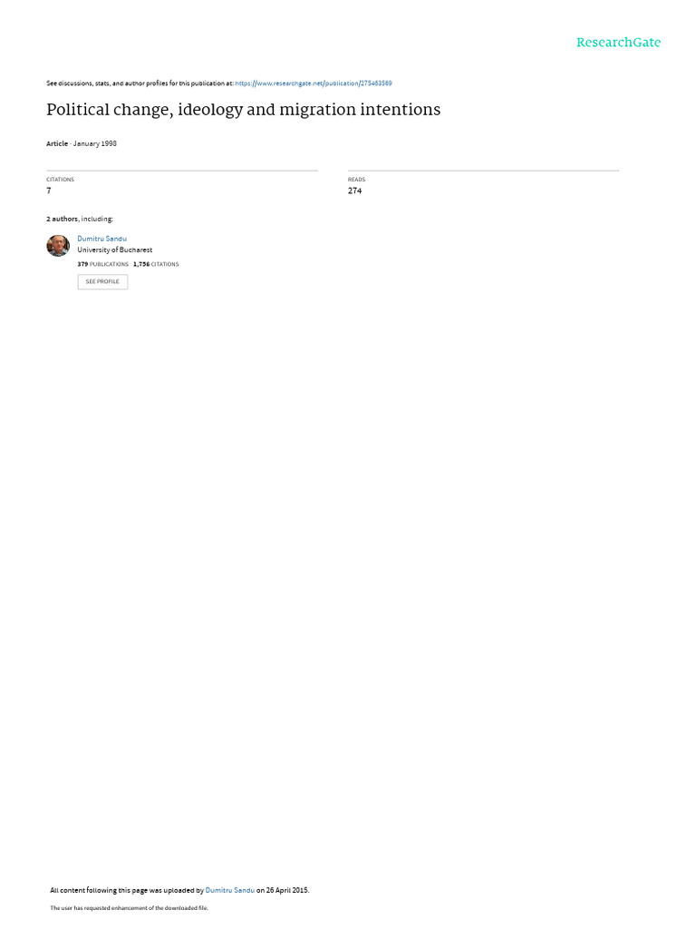 Political Change Migration Intentions 1 | PDF | Human Migration ...