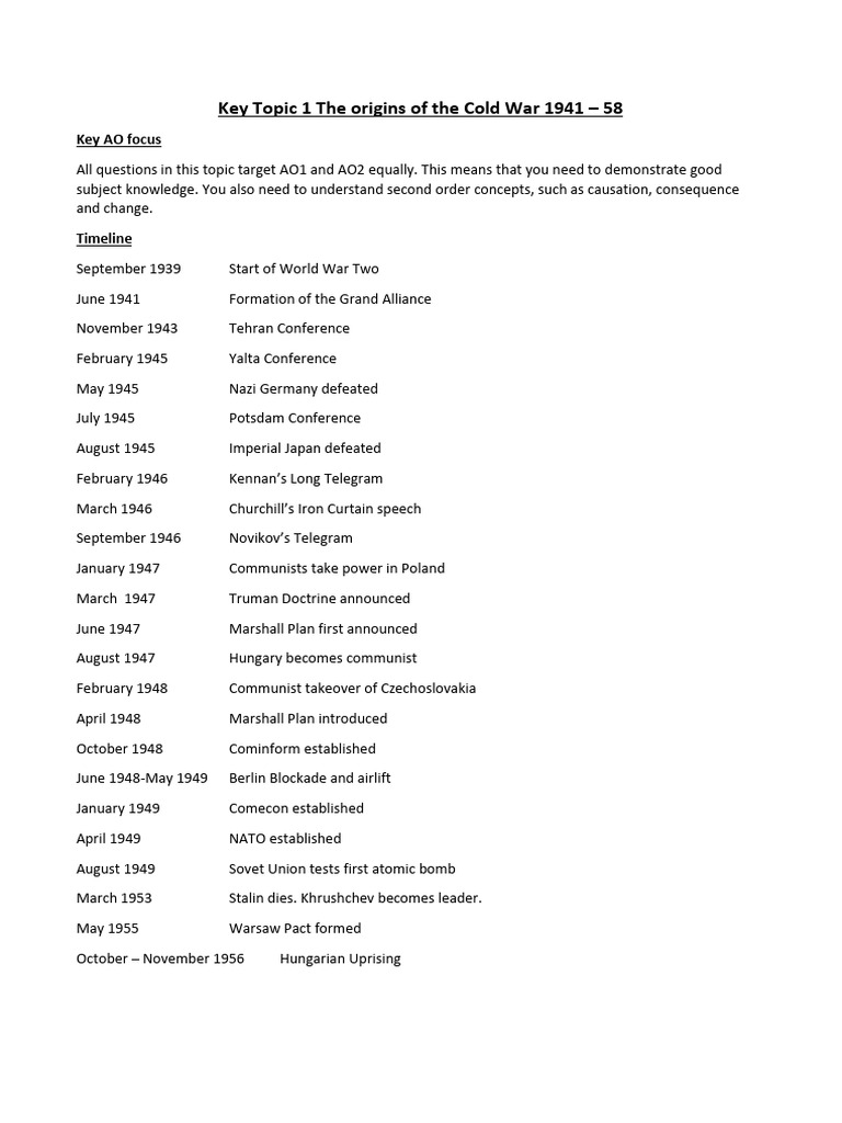 Cold War Origins: 1941-1958 Overview | PDF | Cold War | Marshall Plan