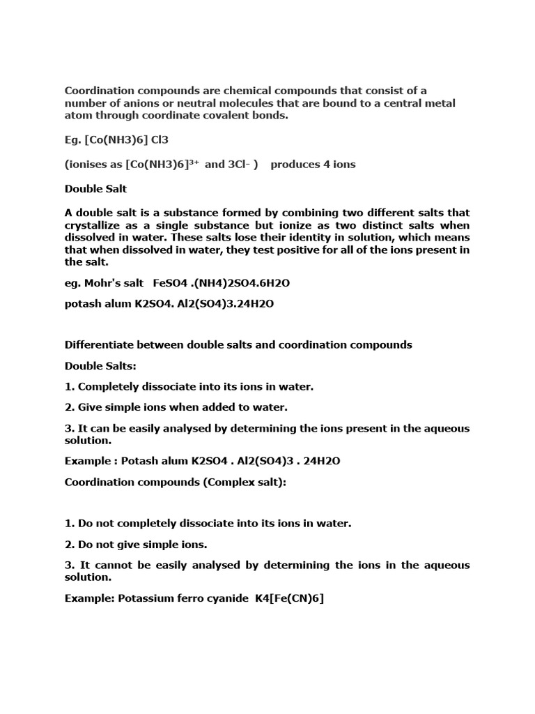 Coordination Compounds-3 | PDF | Ligand | Coordination Complex