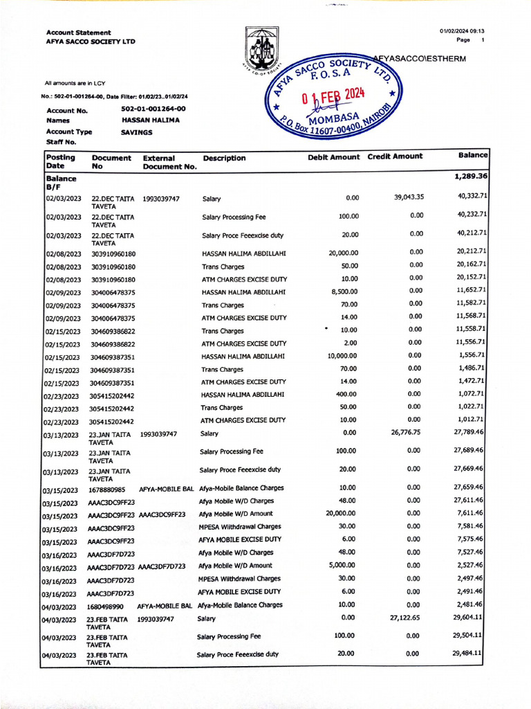 Statement Ac 1264 | PDF