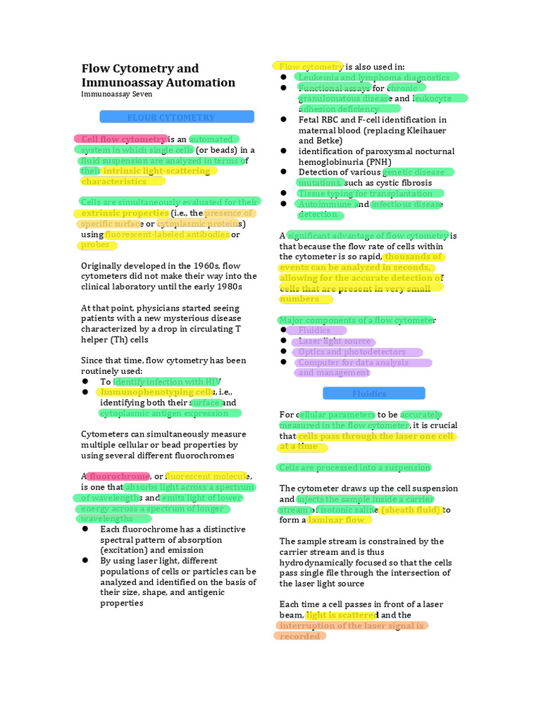 Flow Cytometry and Immunoassay Automation - 241125 - 013441 | PDF | Flow Cytometry | Fluorophore