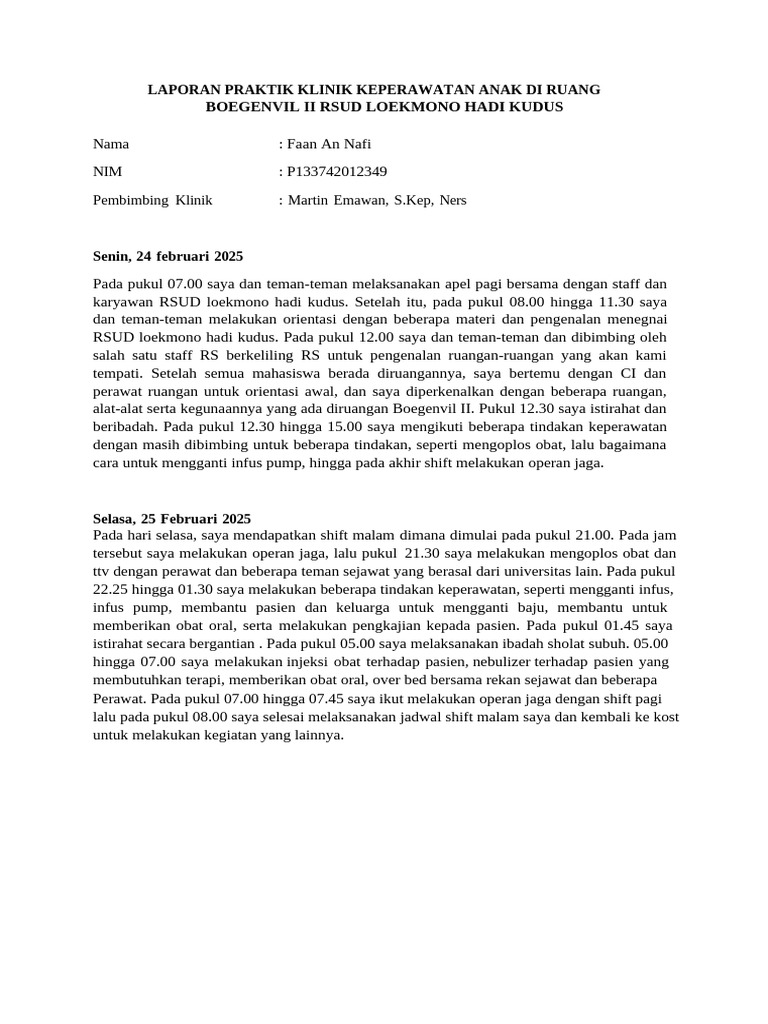 Logbook Anak b2 | PDF