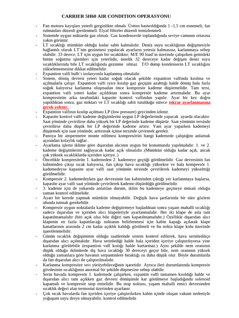 Carrier 5h60 Air-Con Operasyonu | PDF