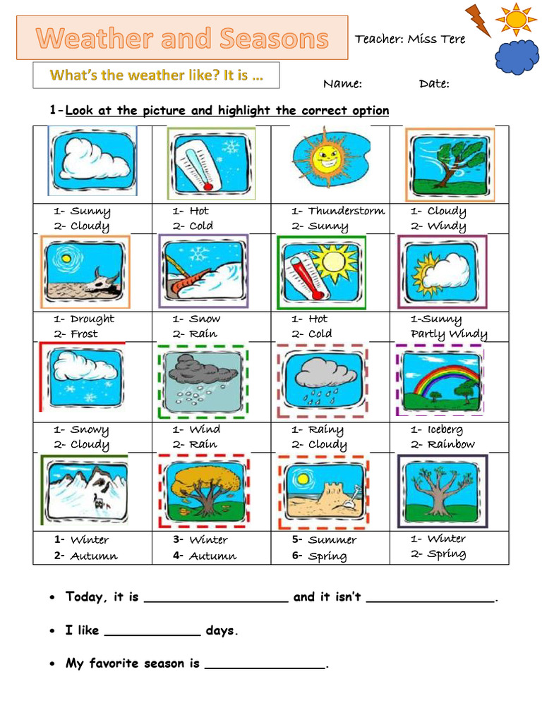 Seasons and Weather | PDF