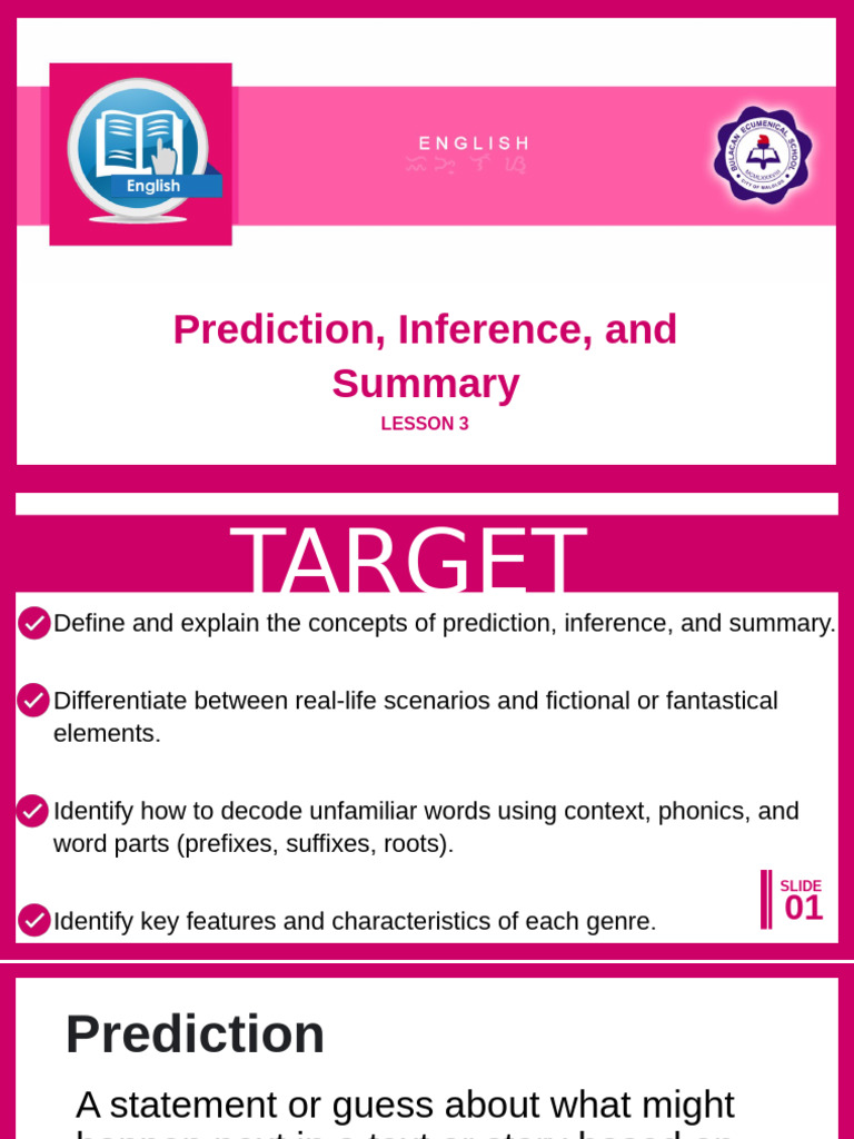 Prediction, Inference, And: Lesson 3 | PDF | Religious Texts | Fantasy