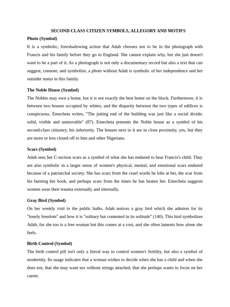 Second-Class Citizen Symbols Explained | PDF