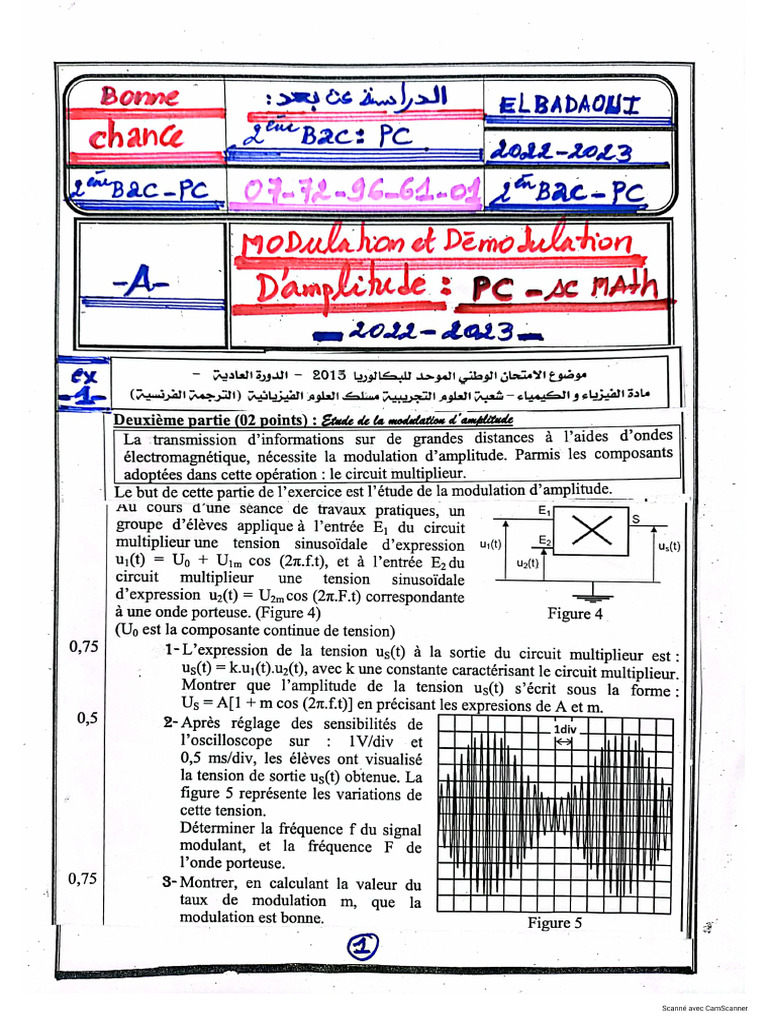 Exercice de Modulation PC Et SC Math | PDF