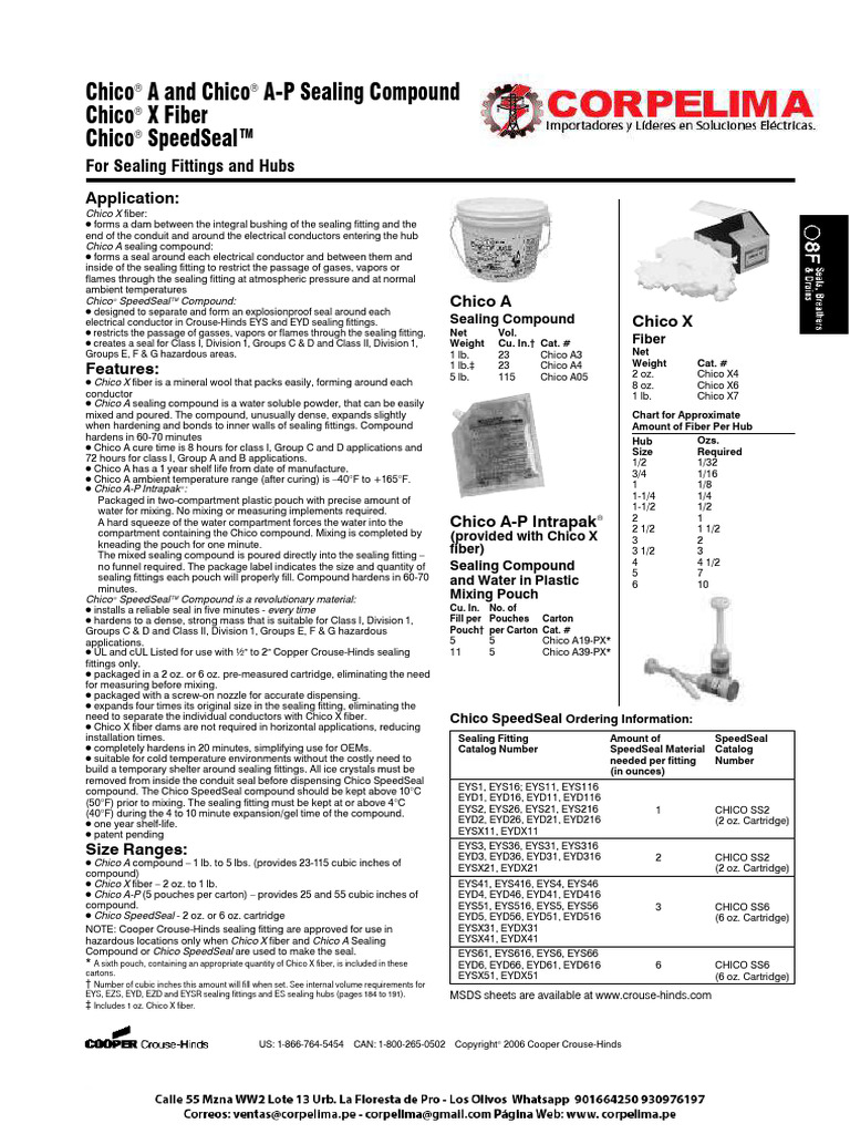 Compuesto Sellante 5LB Chico A05 | PDF | Materials
