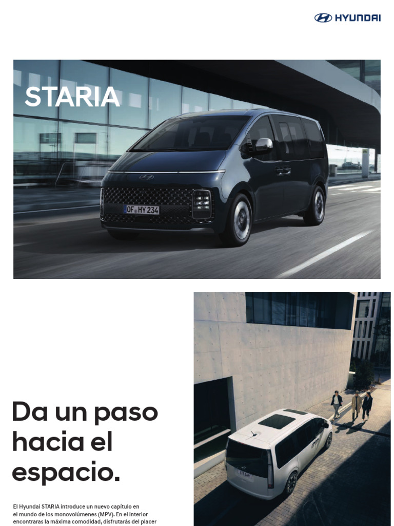 Hyundai STARIA: Innovación y Comodidad | PDF | Vehículo híbrido ...