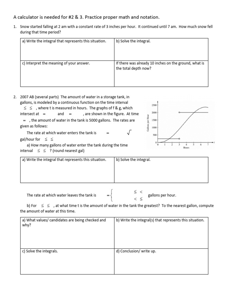 Integrals FTC Word Problems (1) (1) - 1 | PDF | Integral | Function ...