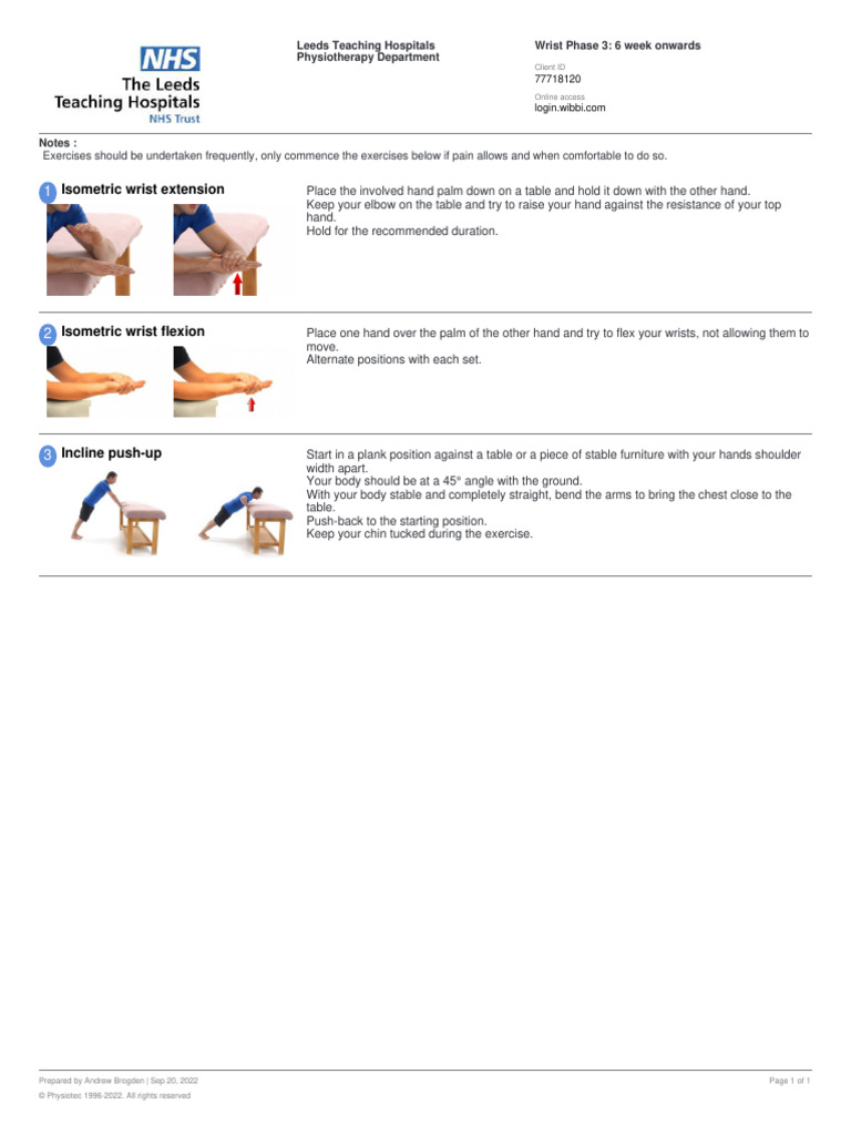 Triquetal Phase 3 Wrist Exercises v2 | PDF
