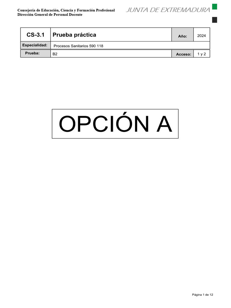 Prueba Procesos Sanitarios 2024 | PDF | Maestros | Índice de masa corporal