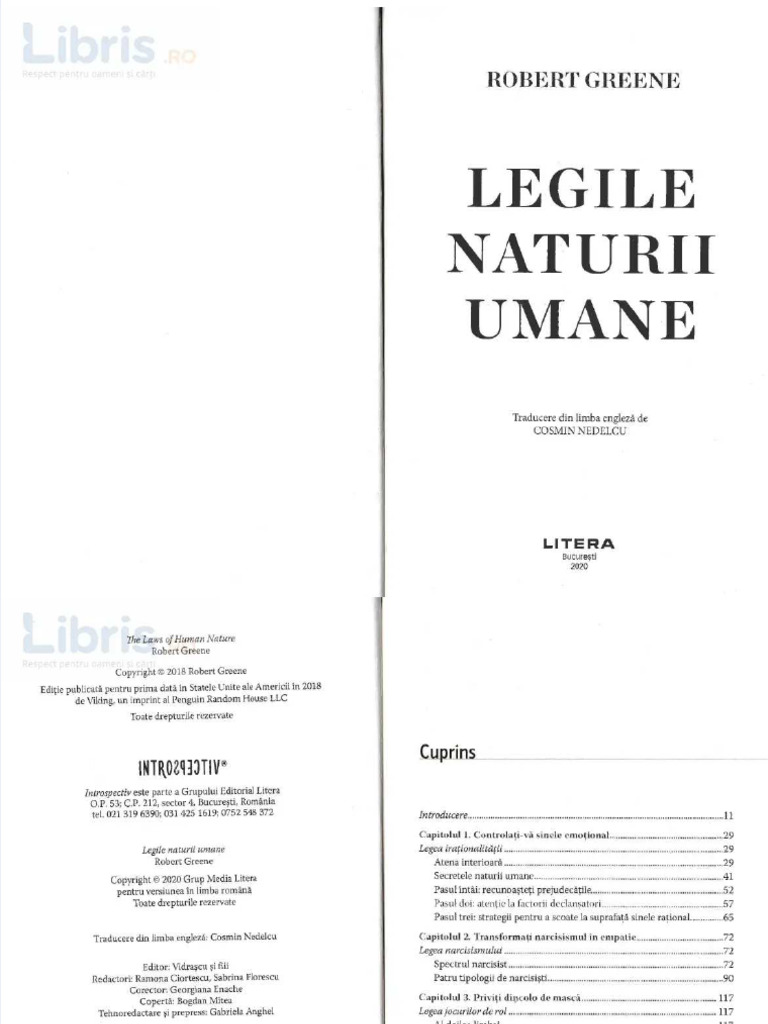 PDF Legile Naturii Umane Robert Greene - Compress | PDF