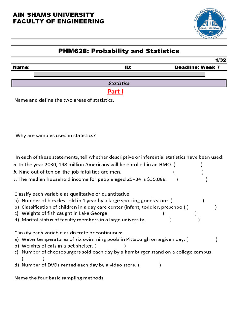 Assignments MA-1 | PDF