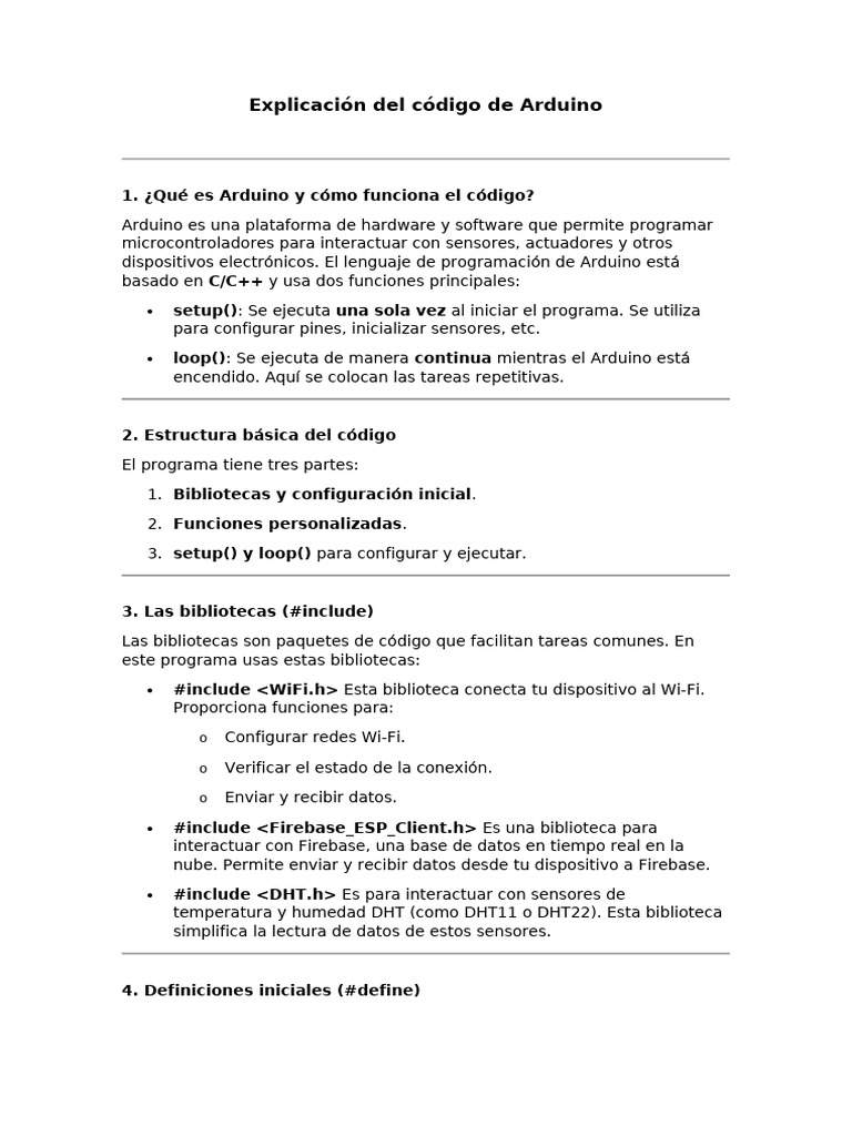 Guía del Código de Arduino para Sensores | PDF | Arduino | Programa de ...