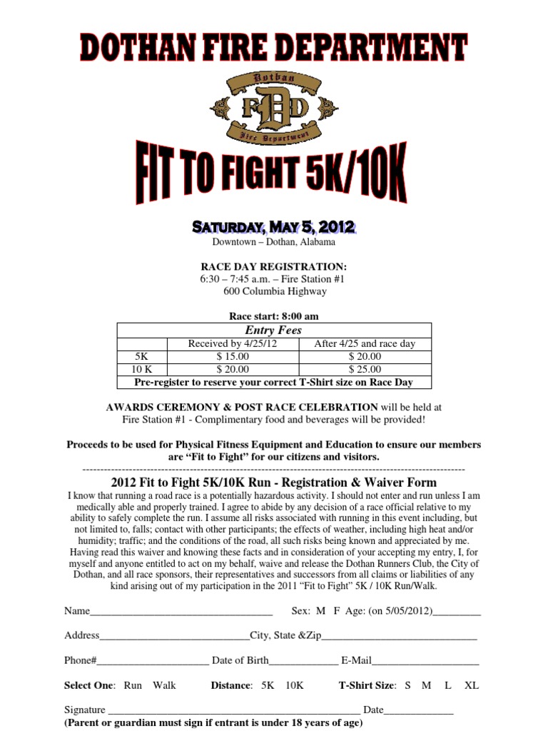 Dothan Fire Department Fit to Fight Run | PDF