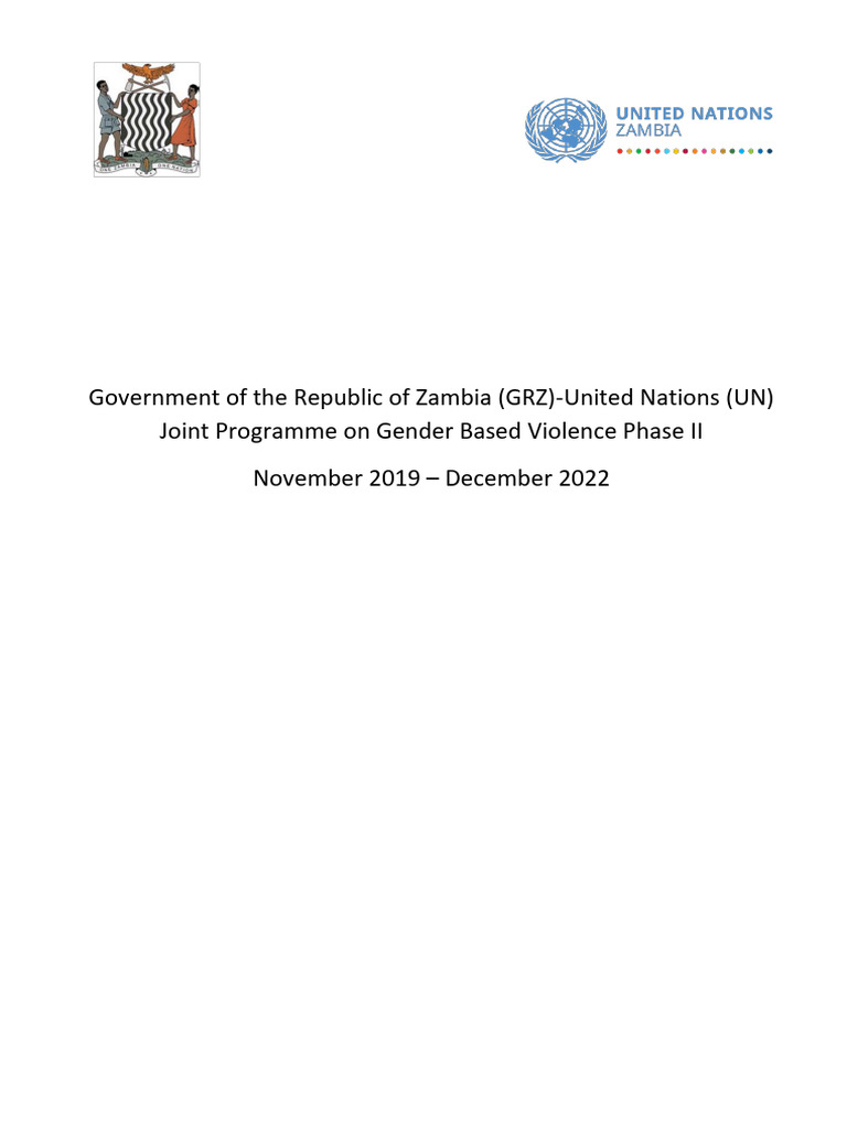 JP Zambia GBV Phase II Joint 2022 Prodoc 1 Redacted 1 PDF | PDF ...