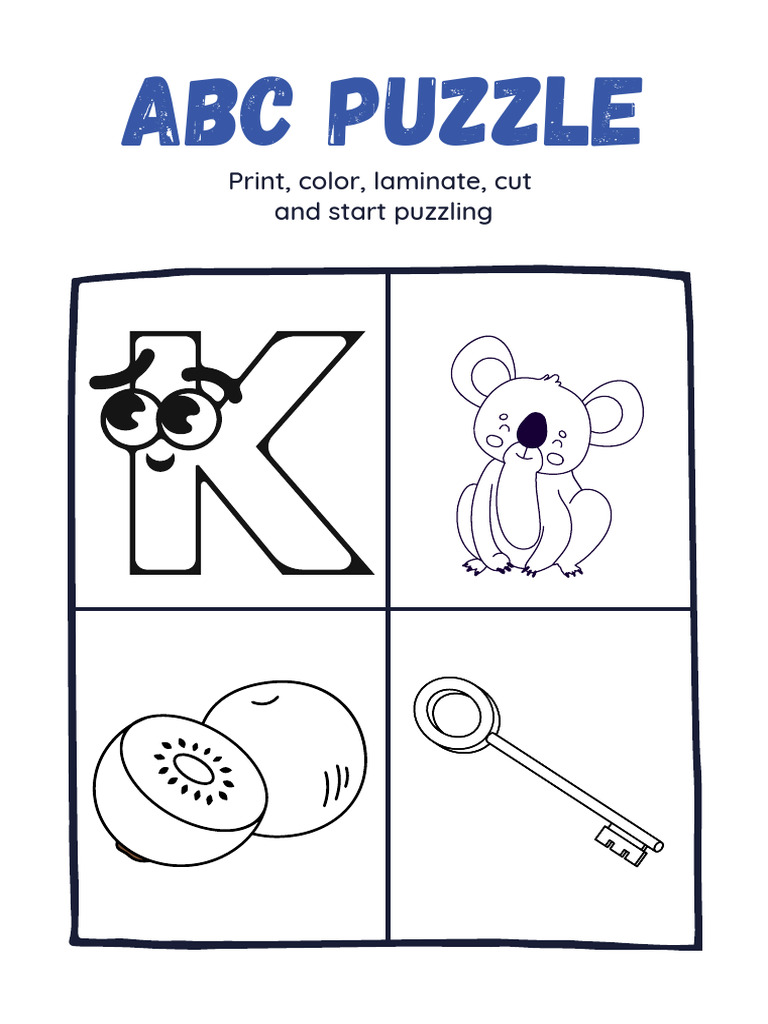 Alphabet Puzzle Set K-O Worksheet | PDF