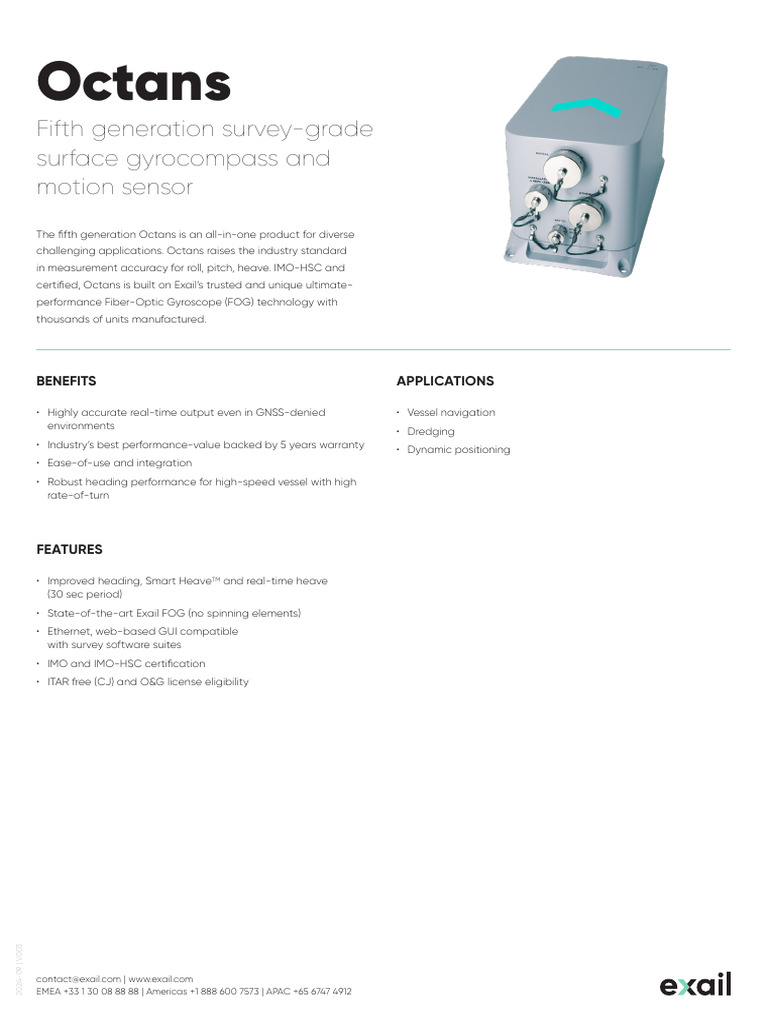 Octans: Advanced Gyrocompass System | PDF | Gyroscope | Computer ...