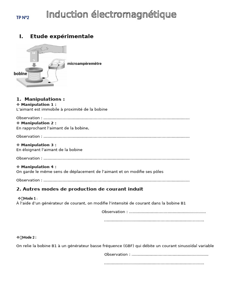 TP N2 Induction Elec | PDF