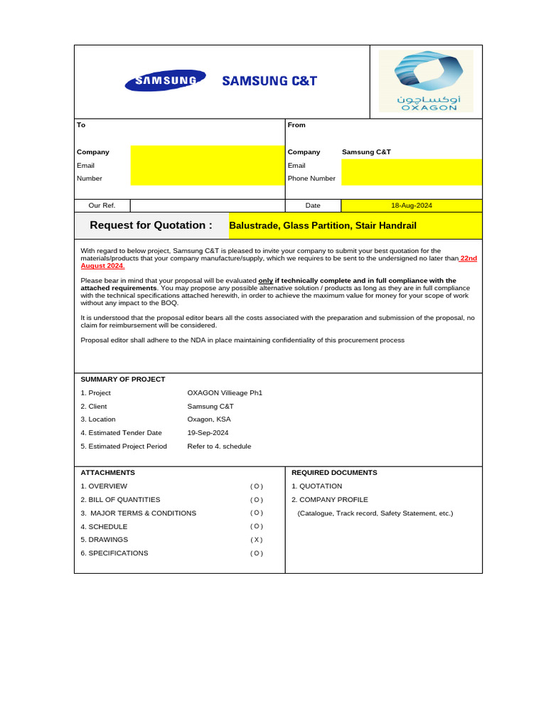 240818_OV Ph1 PJT_RFQ For Balustrade, Glass Partition, Stair Handrail ...