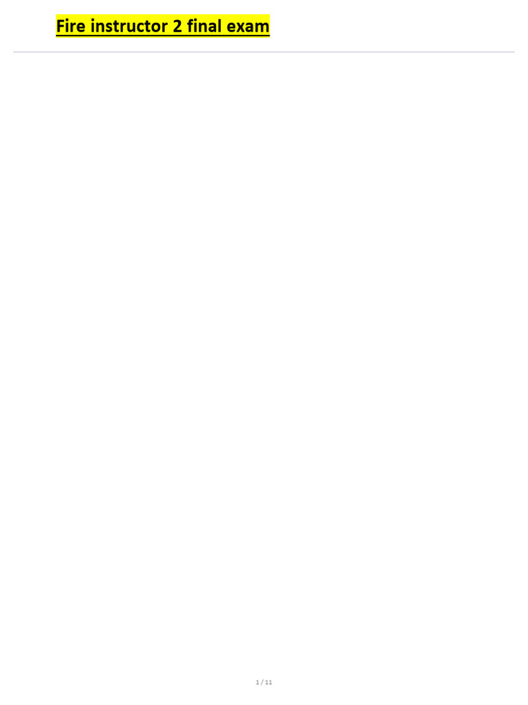 Fire instructor 2 final exam | PDF | Learning | Lesson Plan