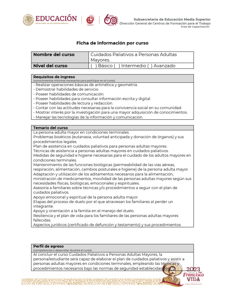 Cuidados Paliativosa Personas Adultas Mayores | PDF | Cuidados paliativos