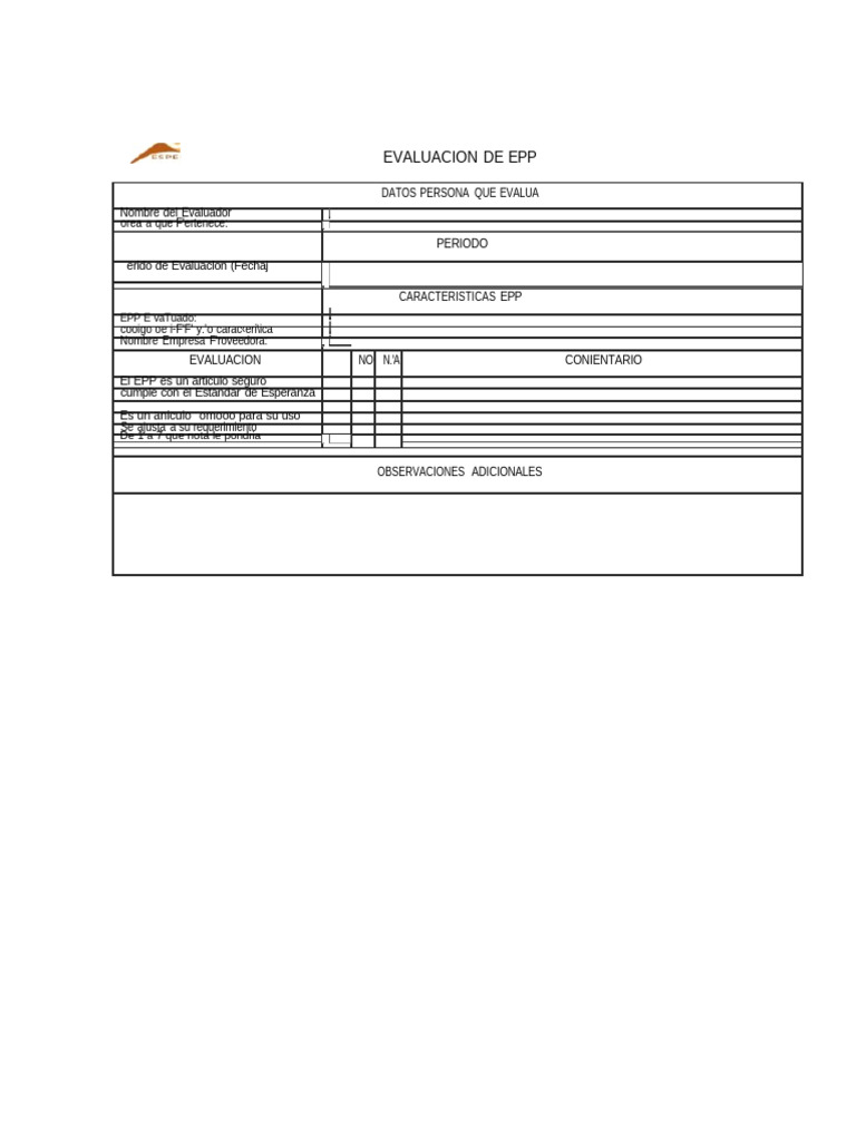 Evaluación de Epp | PDF