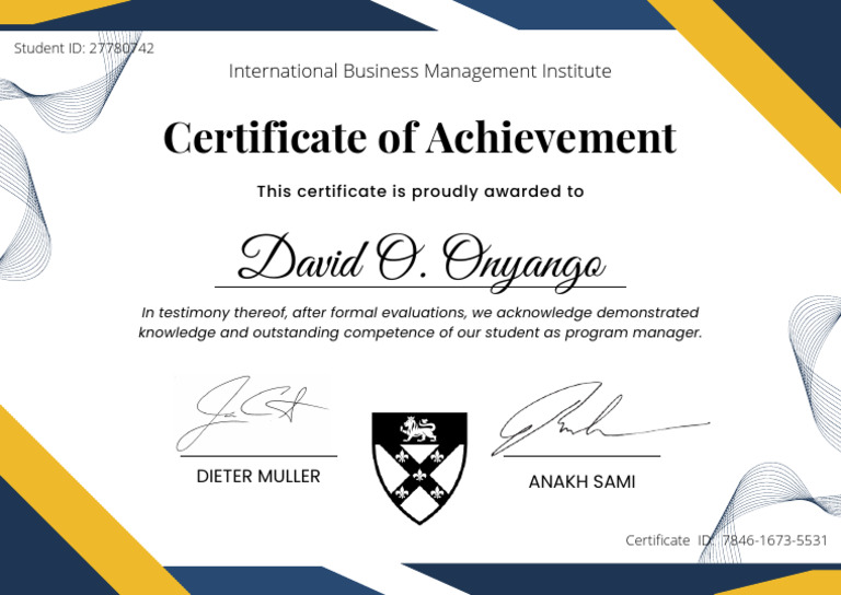 Program Management Certificate (IBMI) | PDF