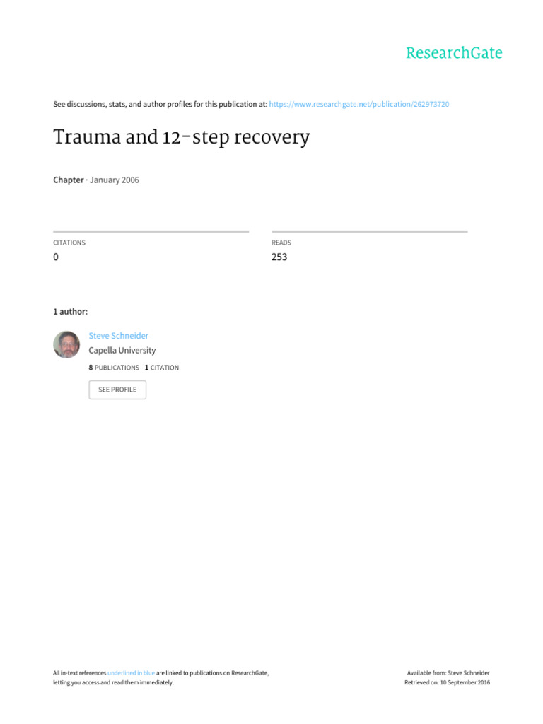 Trauma and 12-Step Recovery | PDF | Twelve Step Program | Psychological ...