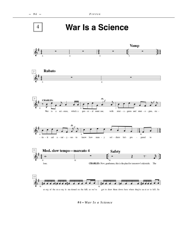 War Is A Science (Charles) - Audition Sheet Music | PDF