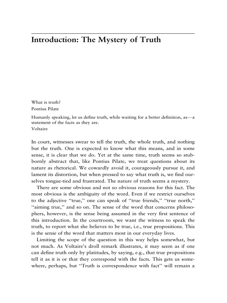 9-Michael P. Lynch - Theroeis of Truth | PDF | Truth | Concept