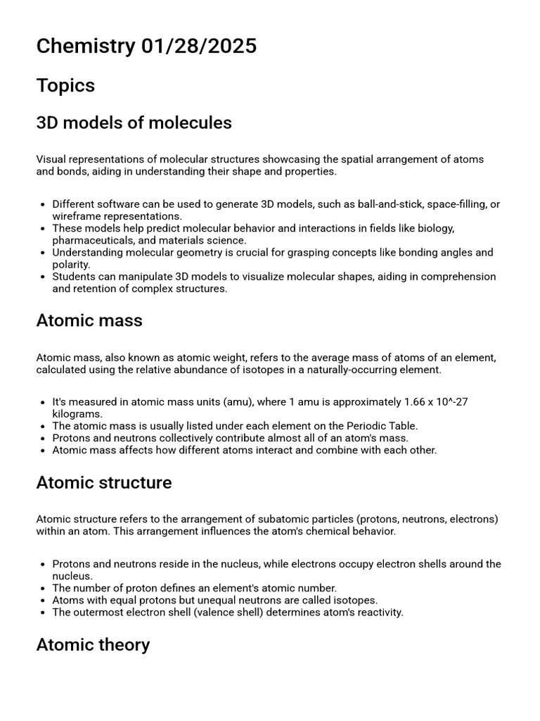 Key Concepts in Chemistry Explained | PDF | Ion | Chemical Bond