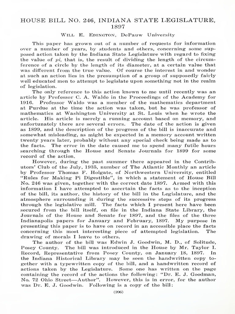 House Bill No 246 Indiana State Legislature | PDF | Area | Circle