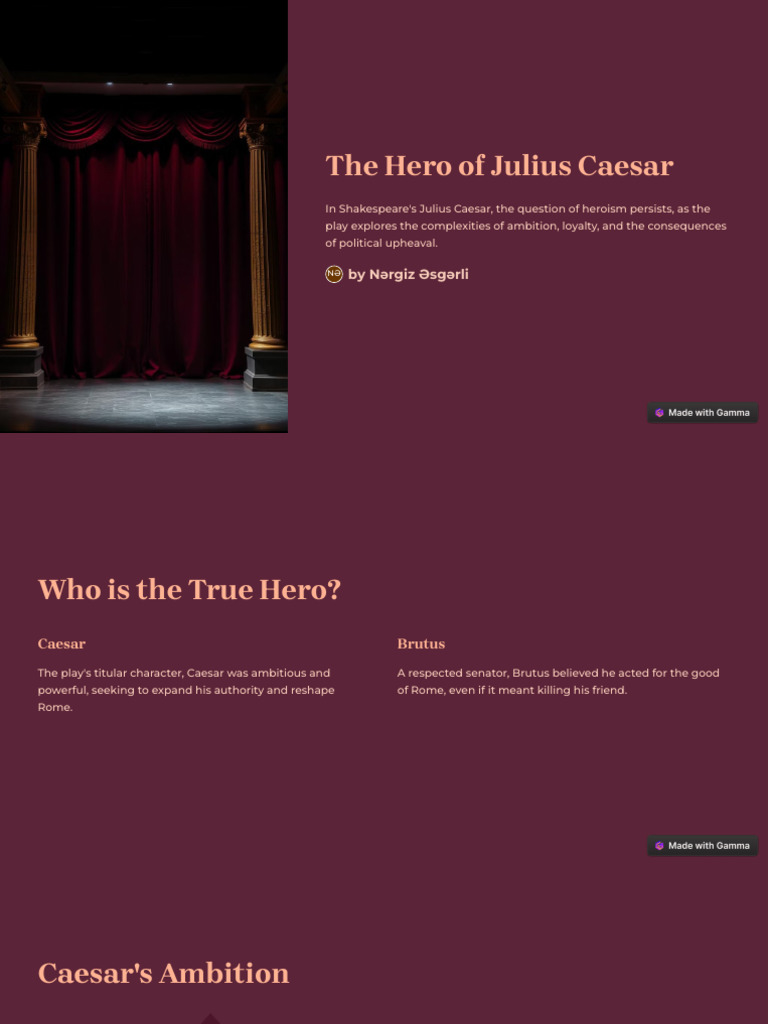 Ambition and Heroism in Julius Caesar | PDF | Julius Caesar | Mark Antony