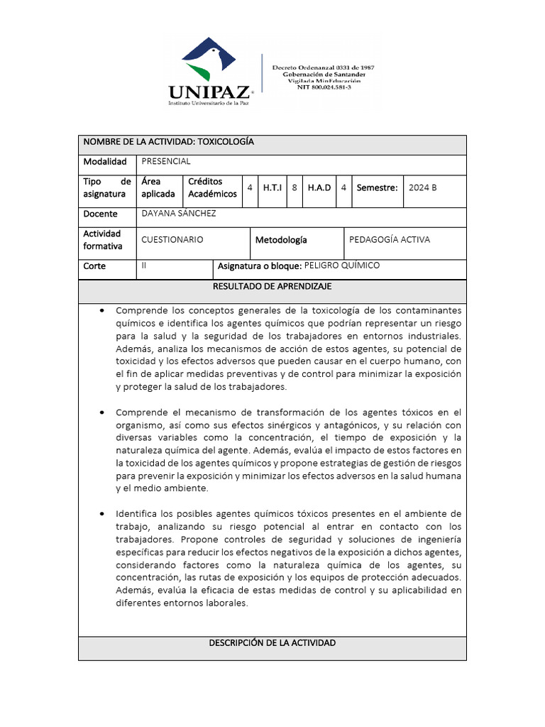 Actividad Formativa Ii | PDF | Cromo | Toxicidad