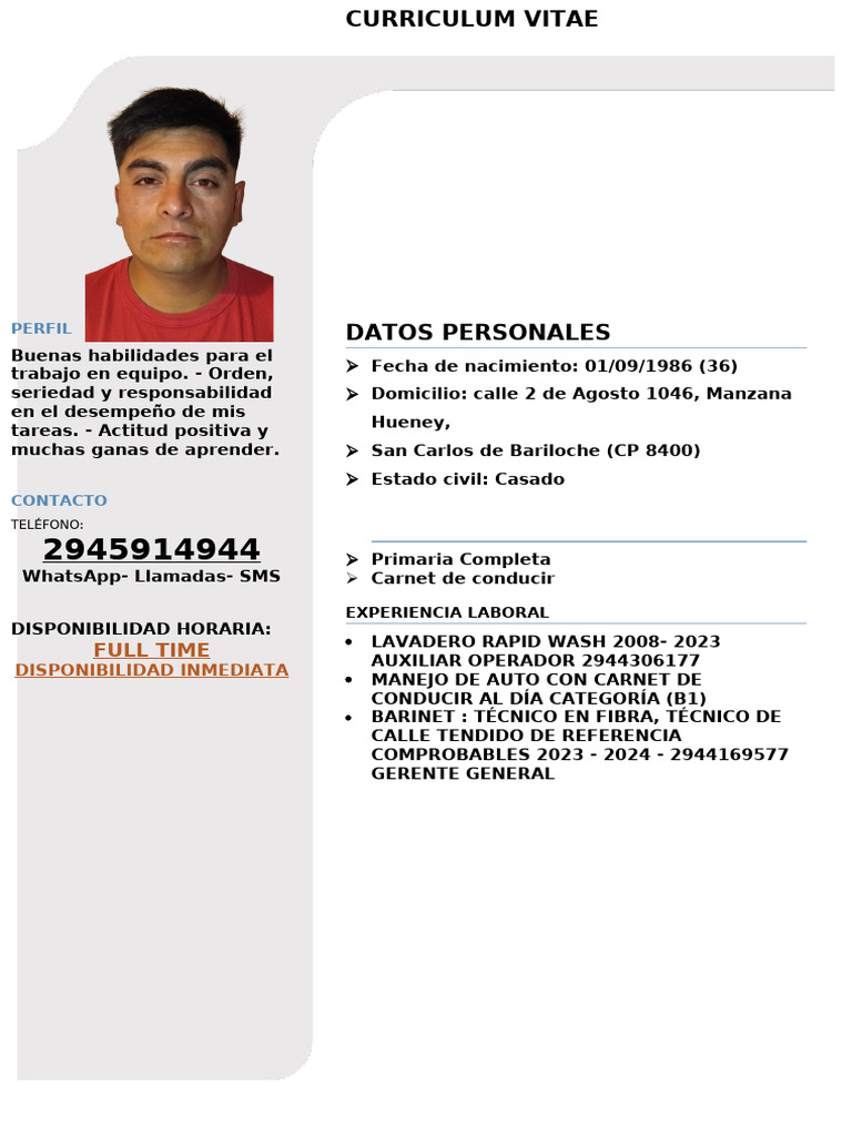 Ignacio Enrique Huenulel CV | PDF