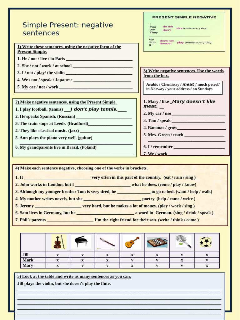2da ACTIVIDAD PRESENTE SIMPLE | PDF | Linguistics | Grammar