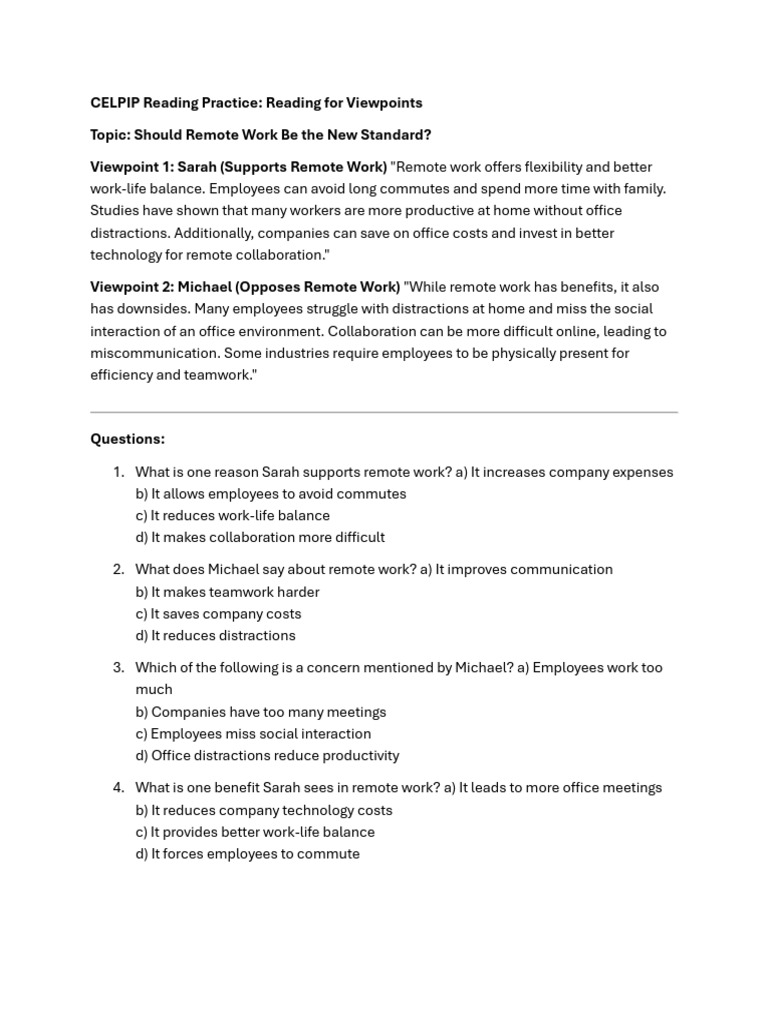 CELPIP Reading Practice 3 | PDF